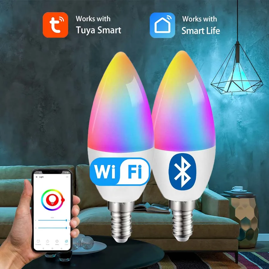 Smart-Led-Candle-Light-Bulbs-E14-Wifi-Bluetooth-Tuya-Smart-Life ...