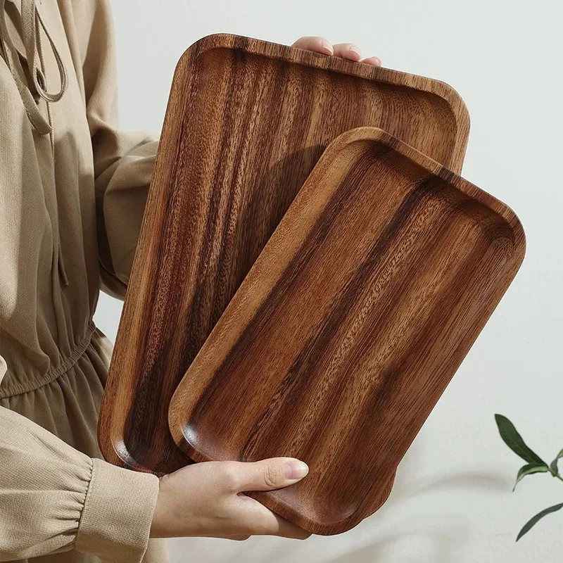 Acacia-Wood-Rectangular-Tray-Wooden-Tea-Tray-Put-Cup-Storage-Tray ...