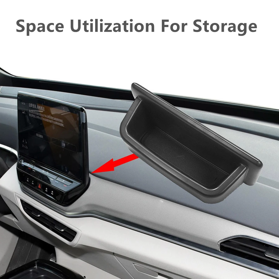 For VW ID.4 ID3 2021-2022 Black ABS Center Console Organizer Dashboard ...