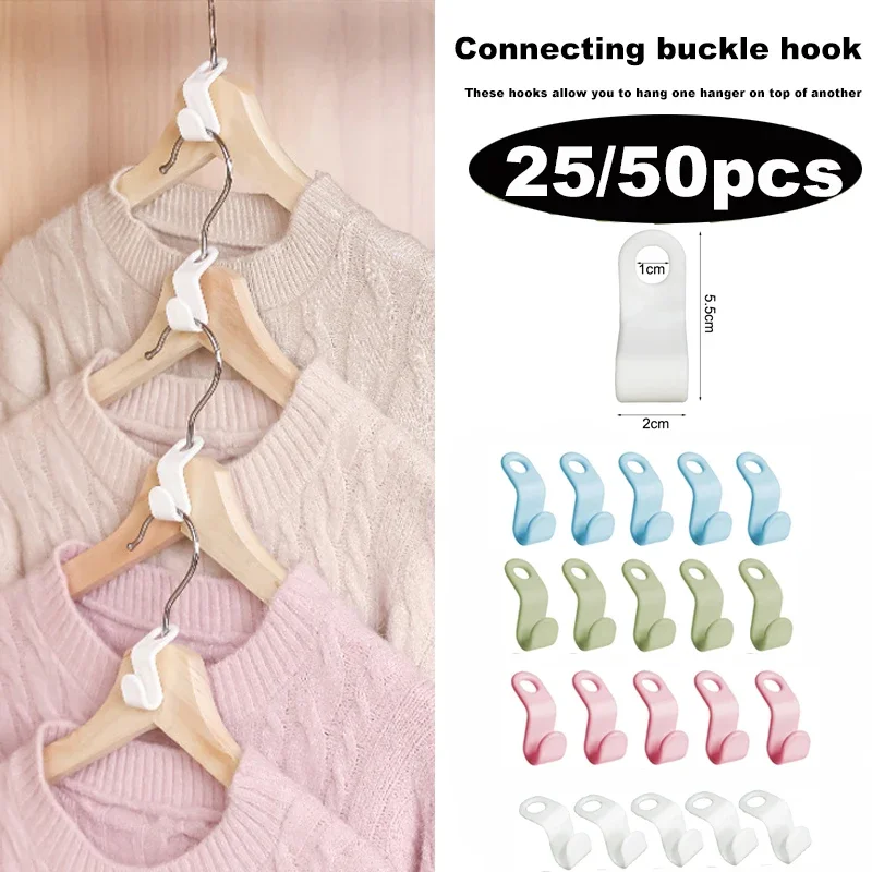 25-50-Mini-Clothes-Hanger-Connector-Hooks-Space-Saving-Cascading ...