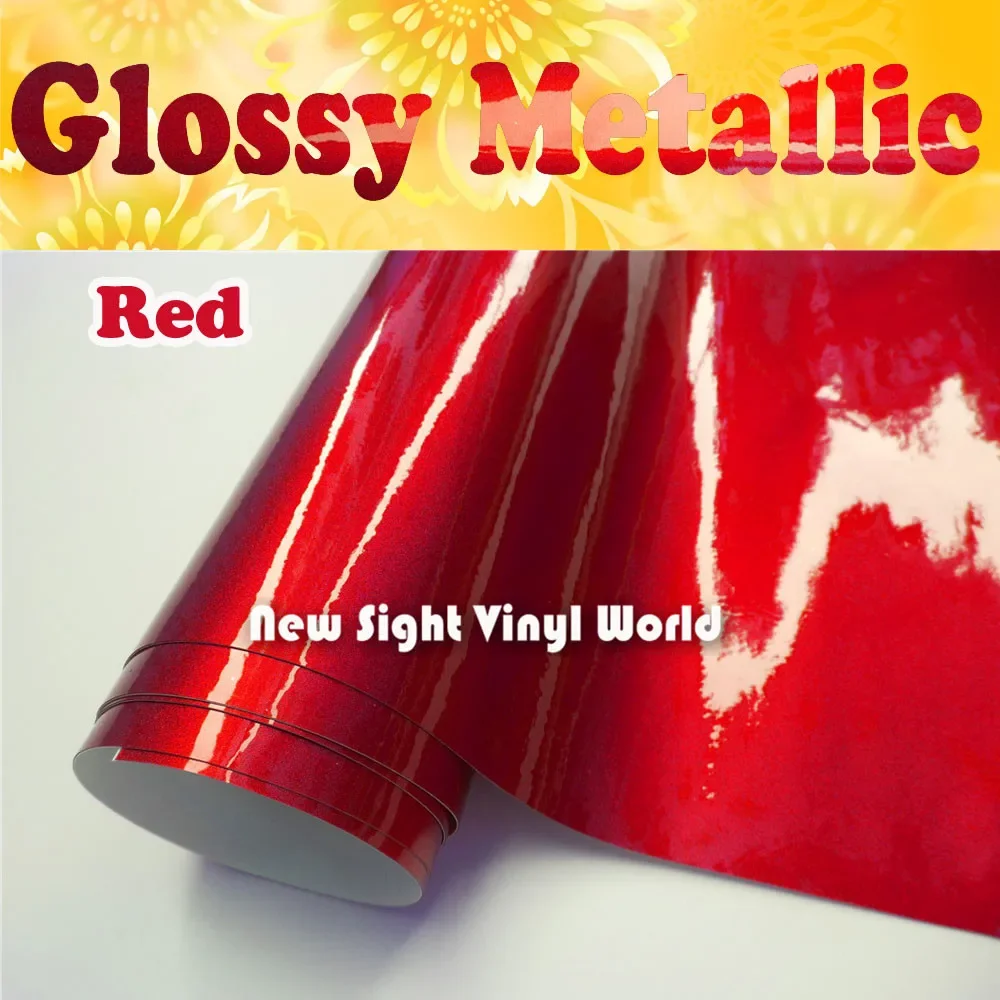 Di-alta-Qualit-Rosso-Lucido-Metallizzato-Vinile-Car-Wrap-Shinny-Rosso ...