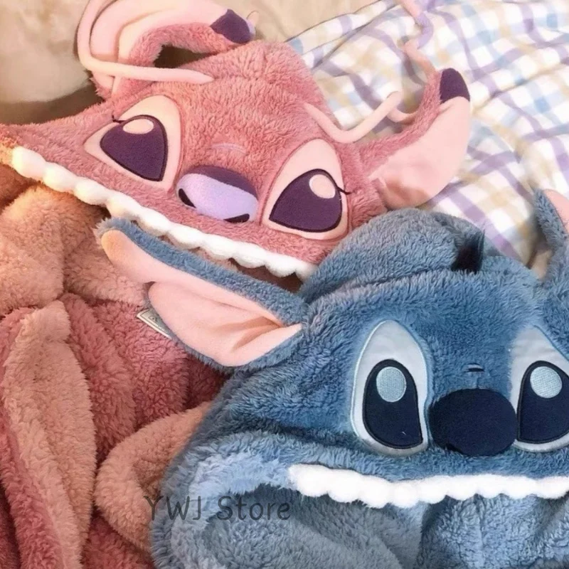 Disney-Stitch-Angel-Y2k-pareja-Kawaii-pijamas-con-capucha-Coral-polar ...