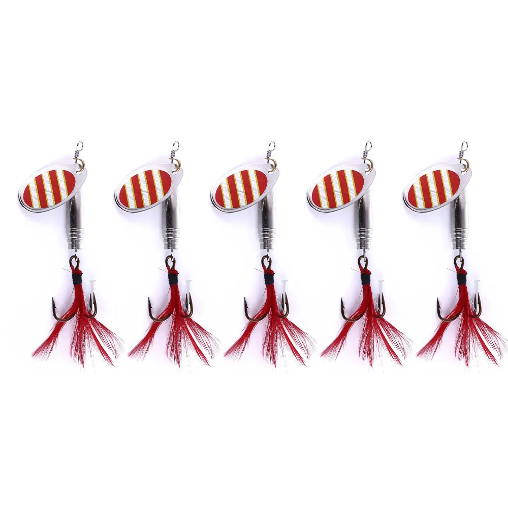 1PC/5PCS 8cm 11g fishing lure silvery red color metal Lure fishing bait ...