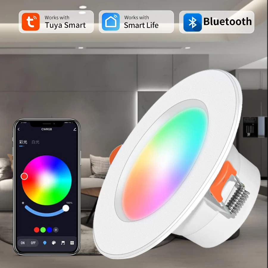 Tuya-Smart-Bluetooth-Downlight-Dimmable-RGBCW-Ceiling-Spotlight-Smart ...