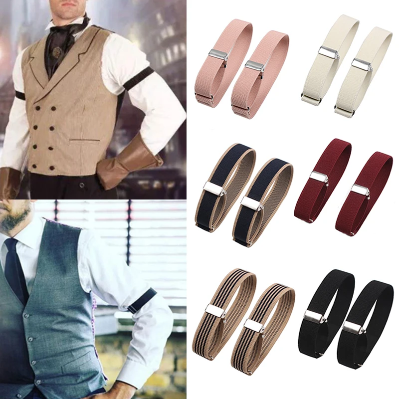2Pcs-Elastic-Armband-Shirt-Sleeve-Holder-Women-Men-Fashion-Adjustable ...