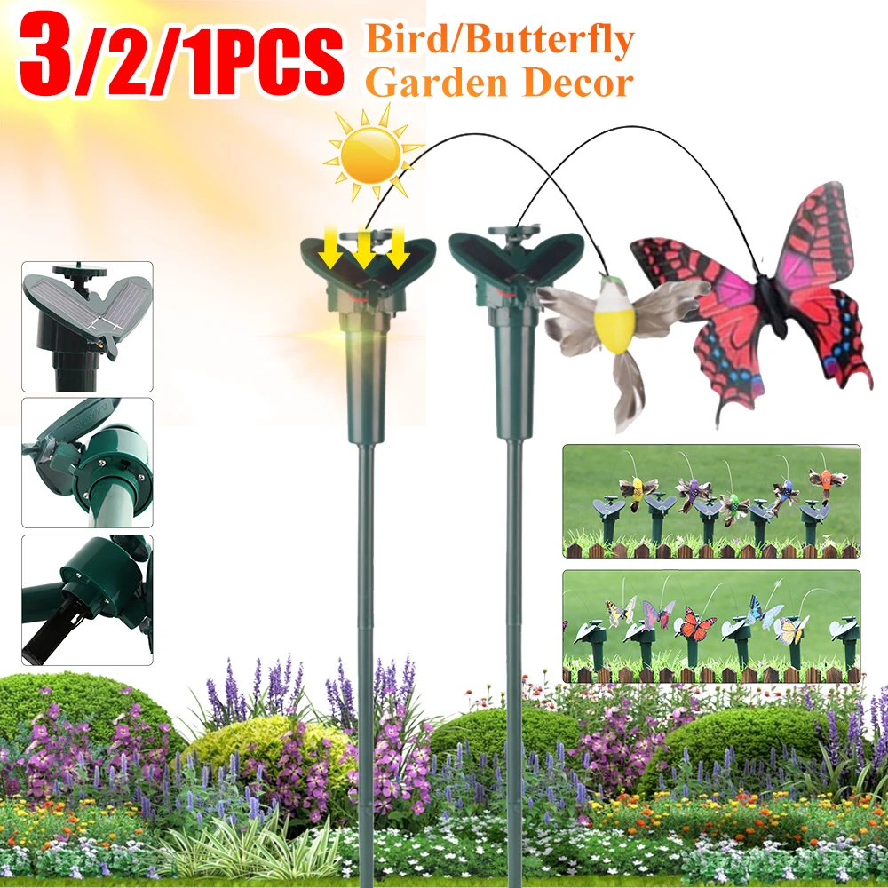 Adorno de mariposa voladora alimentada por energía Solar, Animal bonito ...