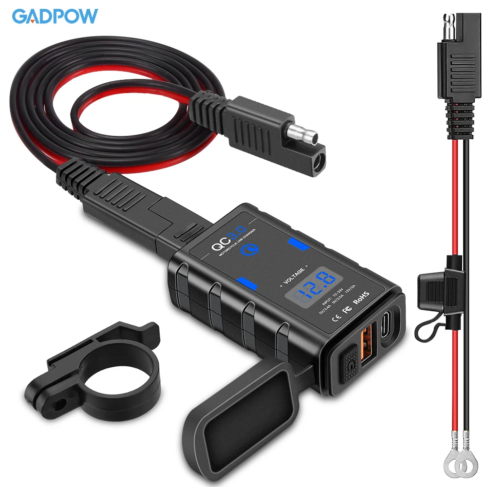 Gadpow-6-8A-QC3-0-Type-C-12V-USB-Motorcycle-Charger-Cell-Phone-Charger ...