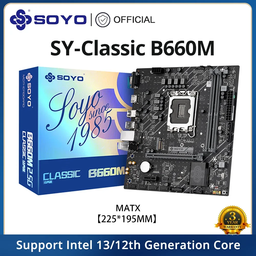 SOYO-SY-Classic-B660M-2-5G-DDR4-Memory-Slots-RAM-Computer-VGA ...