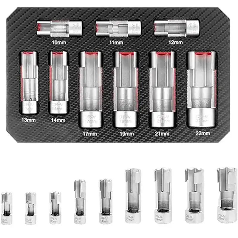 Open Oil Pipe Disassembly Sleeve Slotted Oxygen Sensor Wrench Flare Nut Socket Set Fuel Injection Hexagonal Repair Tool AliExpress