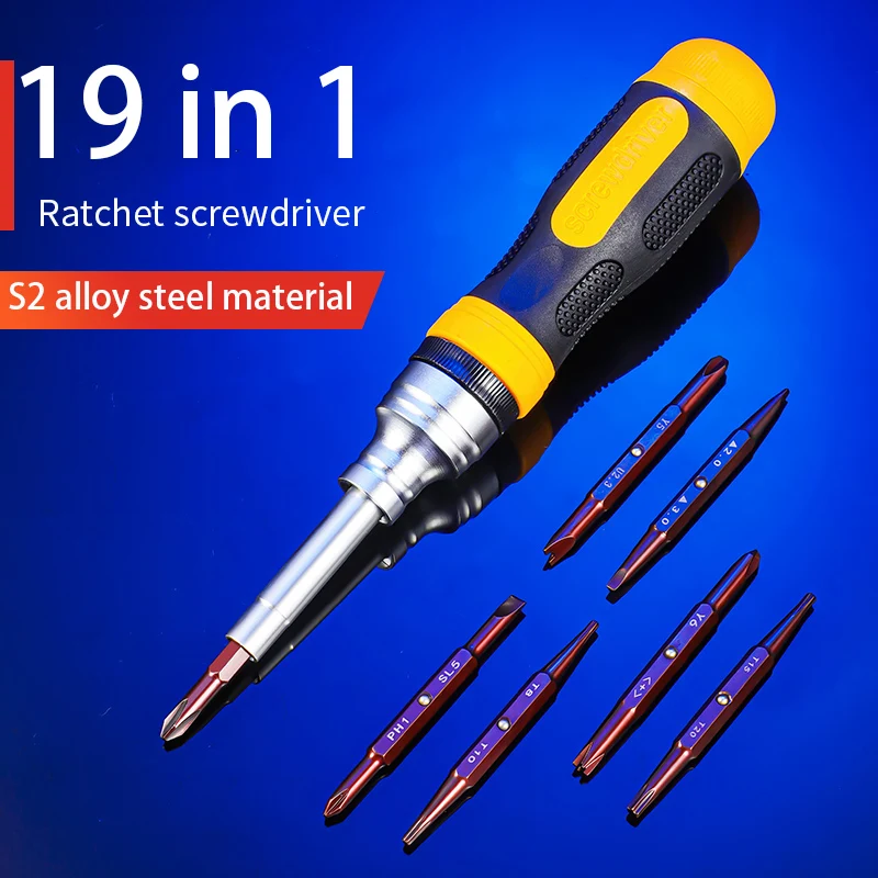 6-19-in-1-Ratchet-Screwdriver-Set-Precision-Phillips-Slotted-Magnetic ...