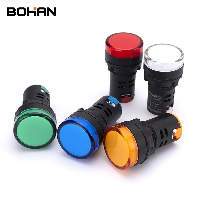 1pcs 22mm Panel Mount Signal Power Led Indicator Light Ad16 Blue Green ...