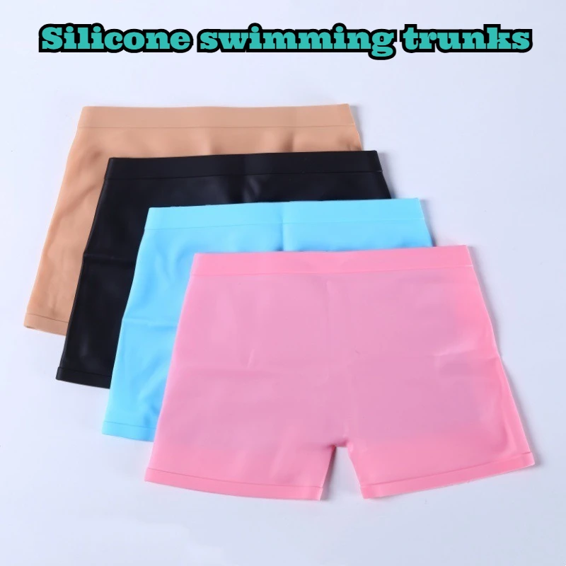 Soft Silicone Swim Trunks Waterproof Quick Dry Beach Shorts Junior Pool ...