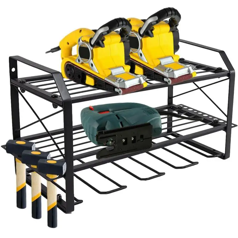 3-Layers-Wall-Mounted-Handheld-Electric-Drill-Tool-Storage-Rack-Heavy ...