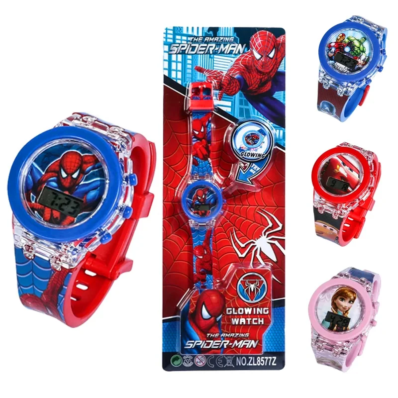 Anime-Flash-Light-Spiderman-Kids-Watches-For-Boys-Cartoon-shark-Mickey ...