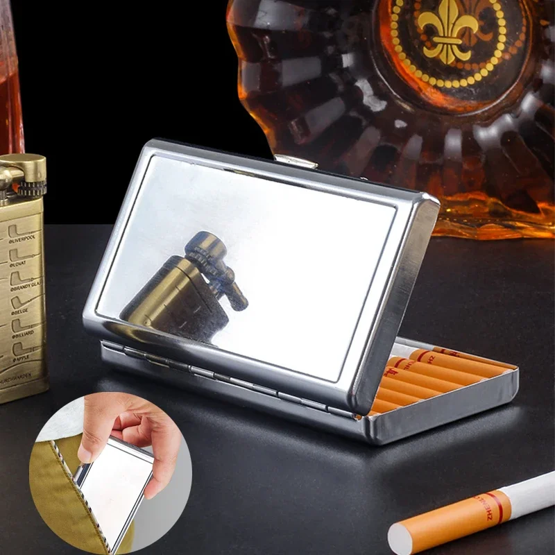 Ultra-thin-Smoking-Case-Pockect-Cigarette-Box-with-Clip-Portable-Metal ...