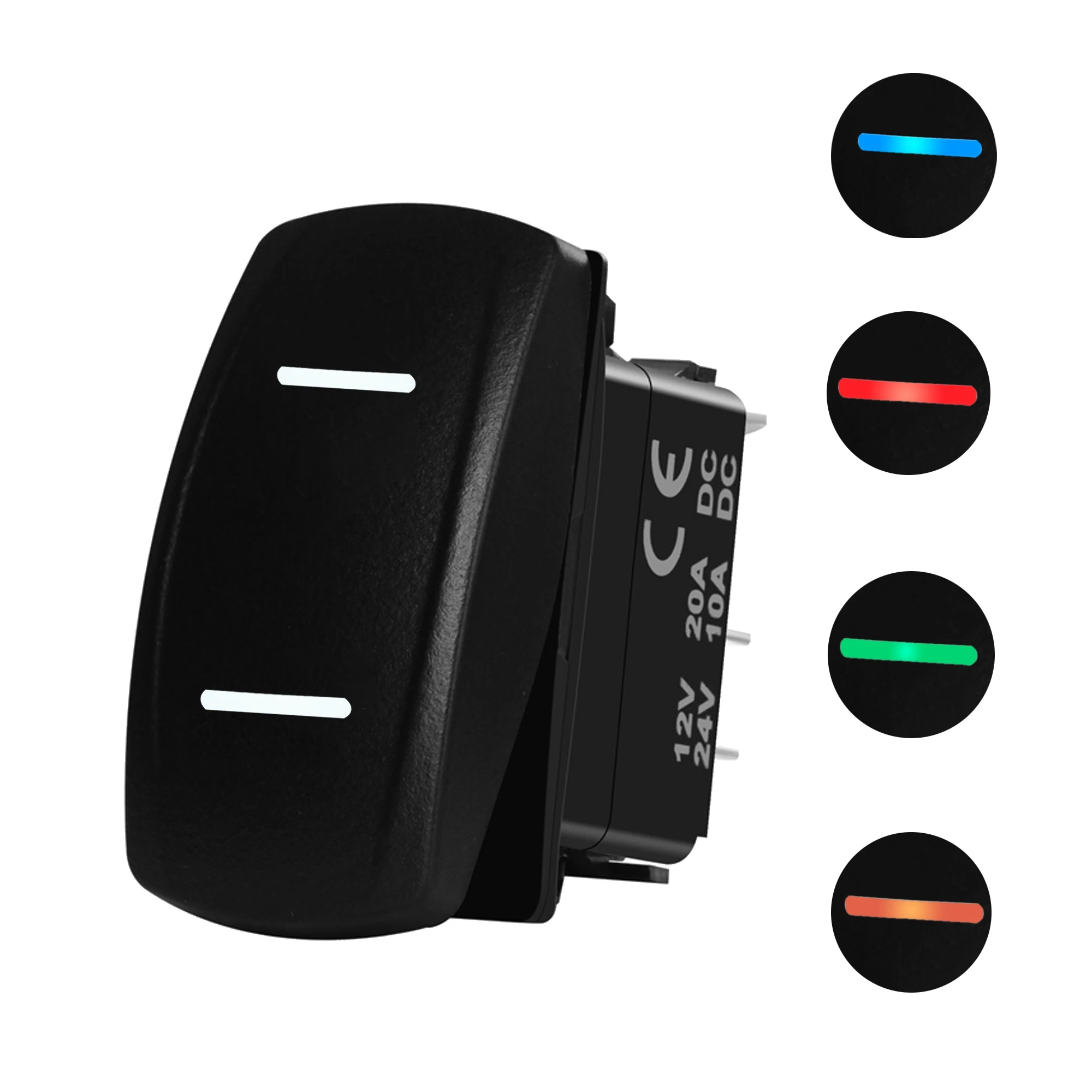 Rocker-Button-Switch-SPST-5Pins-ON-OFF-12V-20A-Laser-etching-Cap-For ...