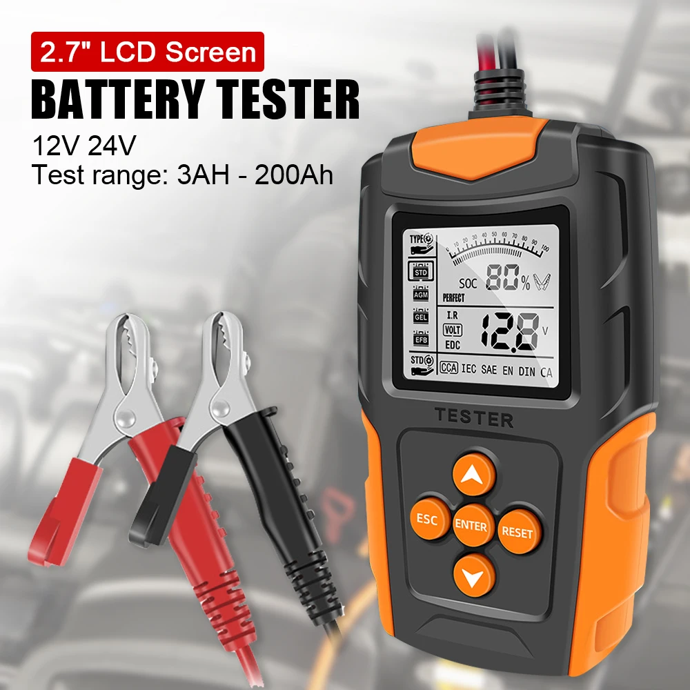 Battery Analyzer Car Battery Tester For Wet/GEL/Lead-acid Digital CCA ...