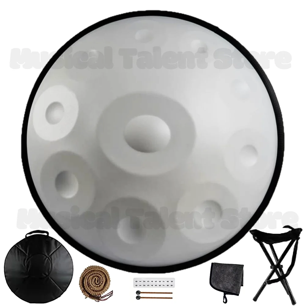 Pure-White-Steel-Handpan-Drum-D-Minor-Kurd-9-10-12-14Notes-440Hz-432Hz ...