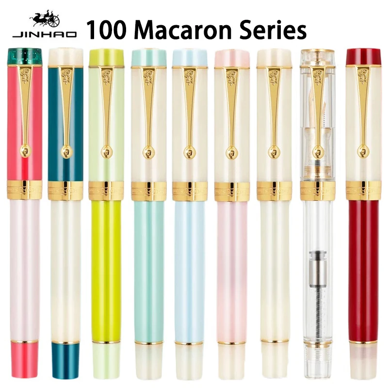 JINHAO 100 Centennial Fountain Pen Resin Gold Clip EF F M Nib Business ...