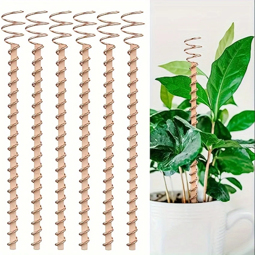 6pcs Copper Coil Garden Stakes for Indoor Plants Electrical Cultivation ...