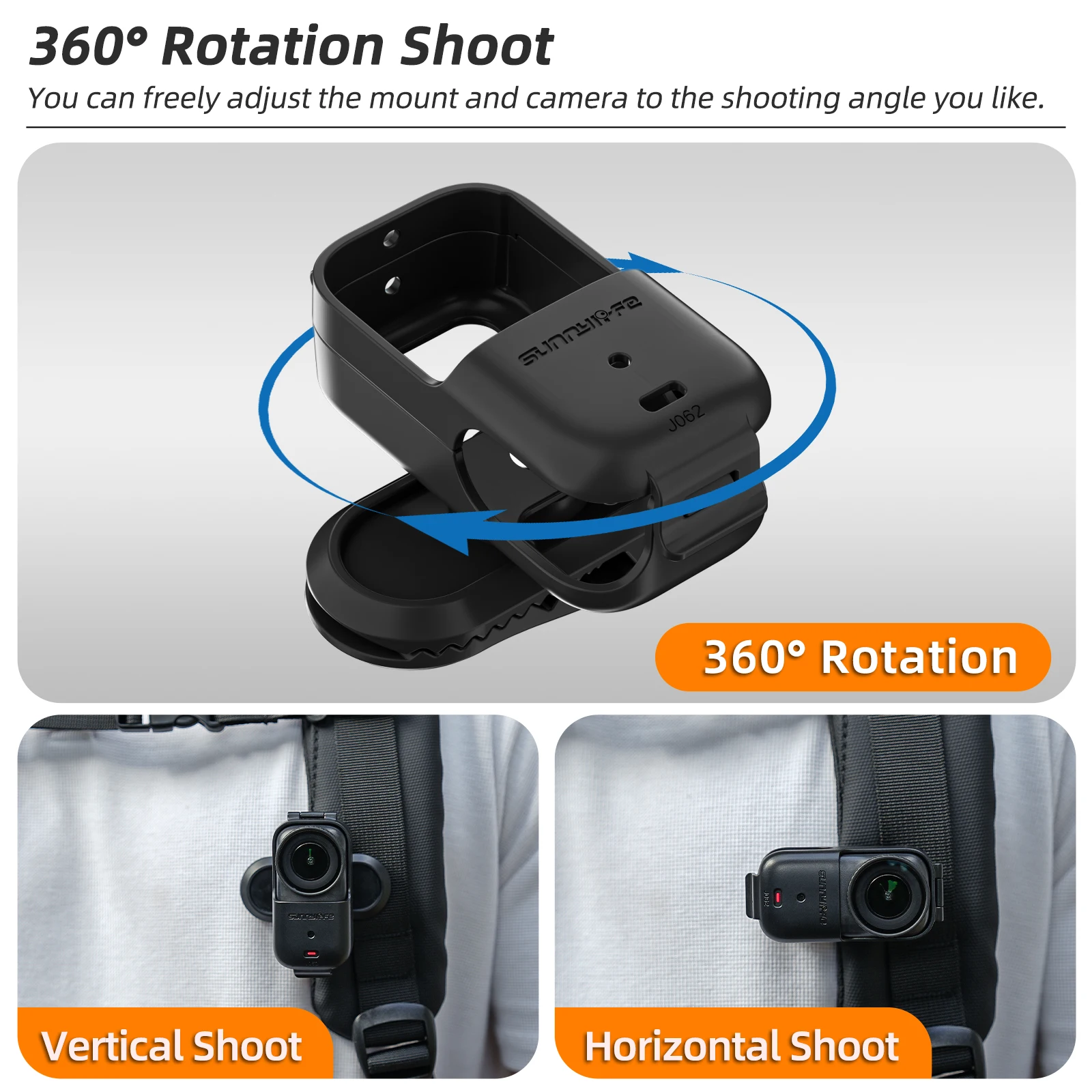 Backpack Clip For DJI Osmo Nano 360 Rotating Quick-Release Vlog Clip ...