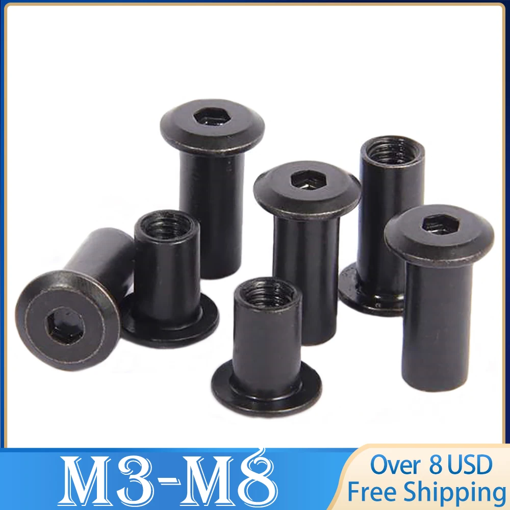 10-50-PCS-M3-M4-M5-M6-M8-Black-Carbon-Steel-Large-Flat-Hex-Hexagon ...