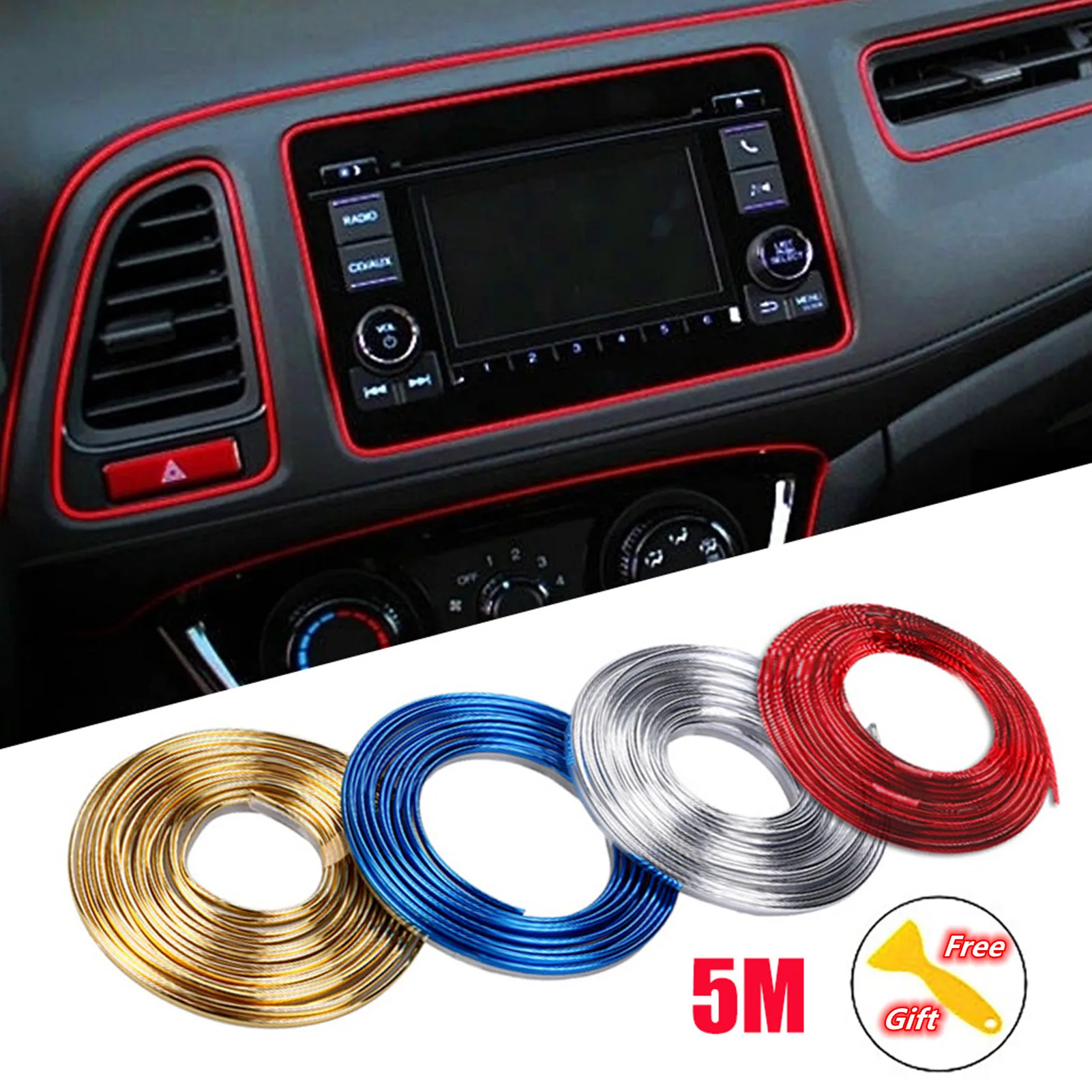 Universal Car Moulding Decoration Flexible Strip Auto Interior Moulding ...