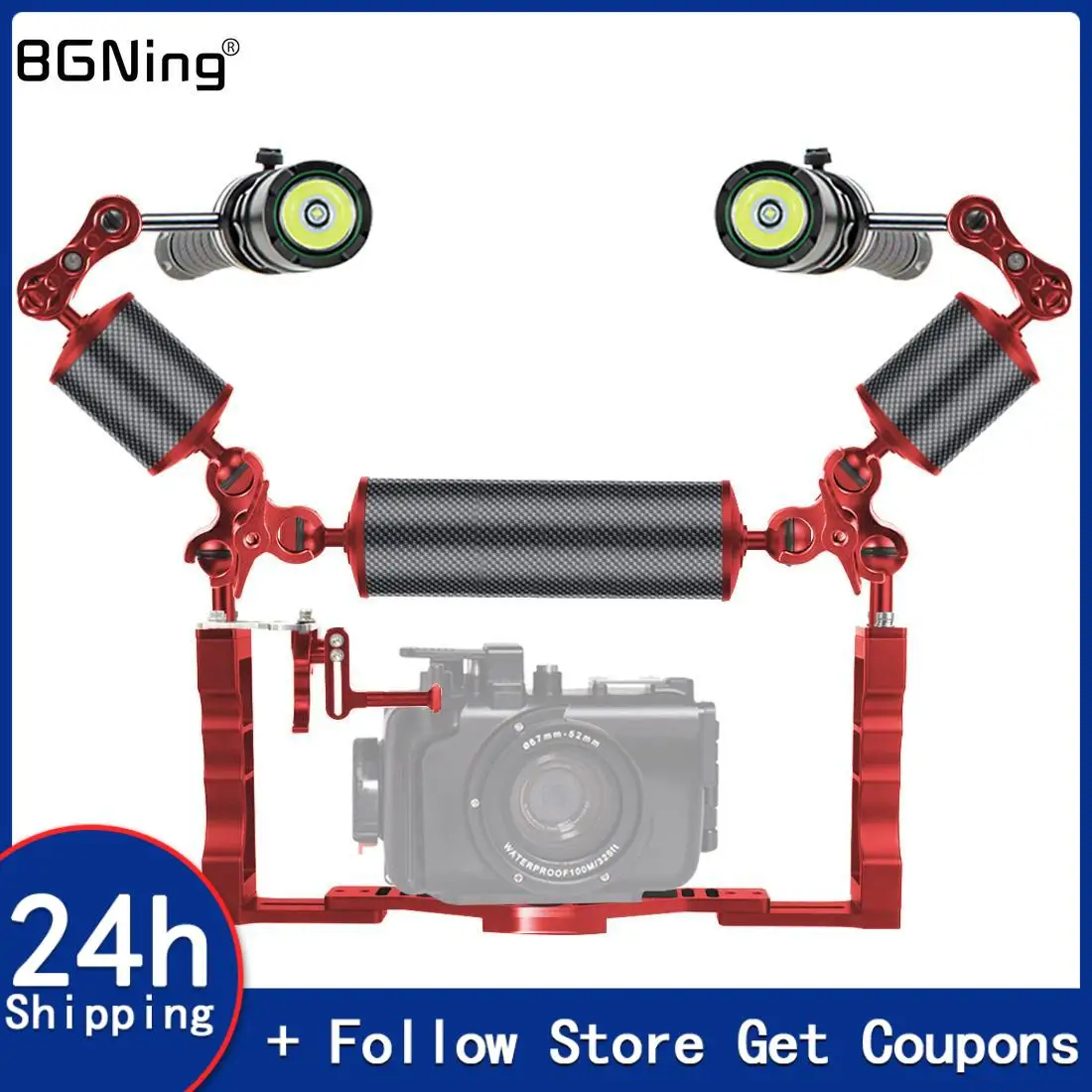 Diving-Dual-Handle-Tray-Stabilizer-Bracket-Rig-Bracket-Kit-w-Buoyancy ...