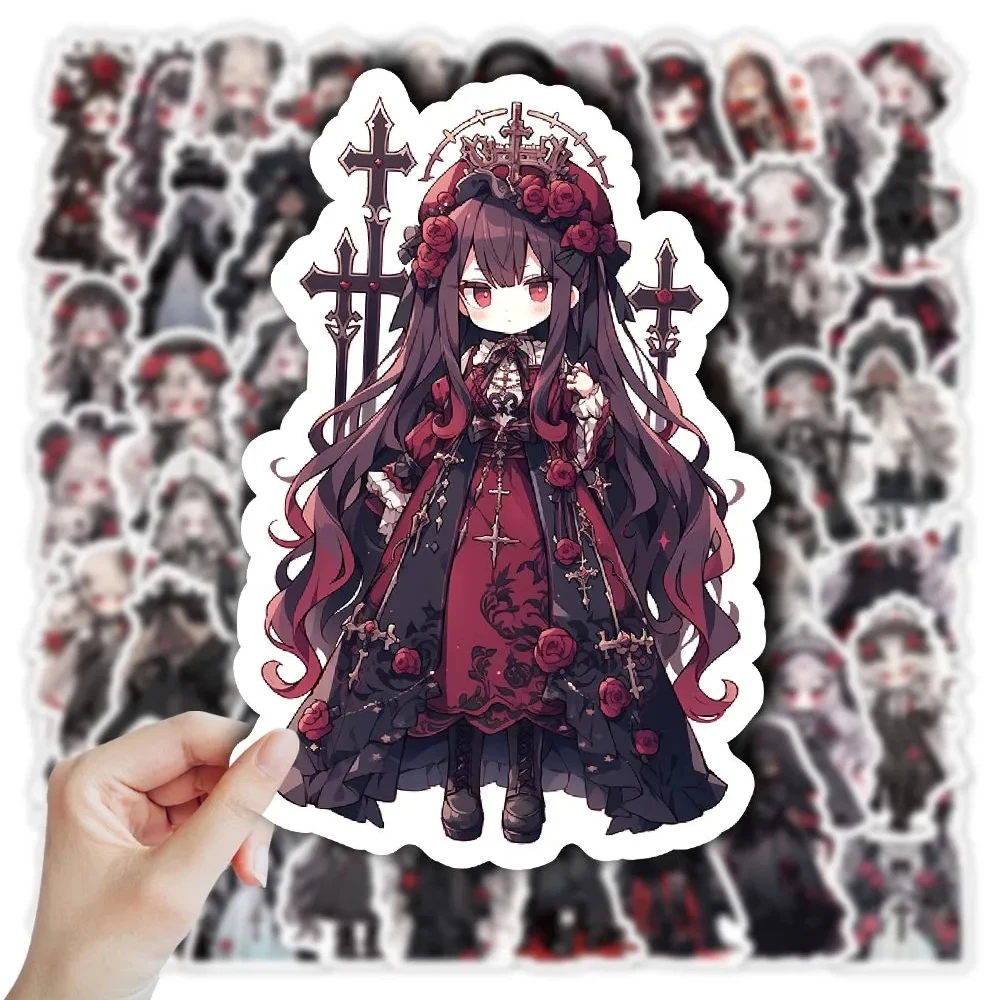 10-30-60pcs-Anime-Girls-Goth-Witch-Rose-Girl-Stickers-Waterproof-Cool ...