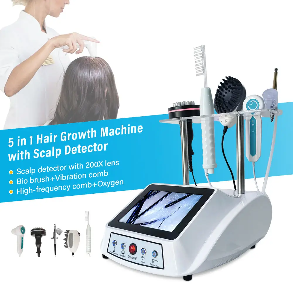 5-in-1-High-Frequency-Hair-Growth-Vibration-massage-Comb-Machine-With ...