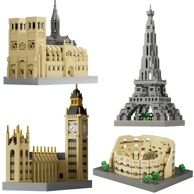 Micro-Building-Blocks-World-Architecture-Model-Famous-Landmarks-Big-Ben ...