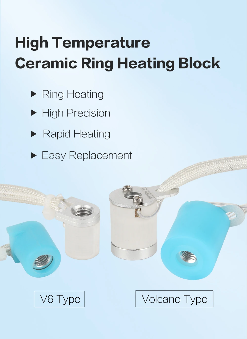 CH-C V6 Volcano 24V 60W Extrudeuse Hotend Tech Kit de chauffage de ...