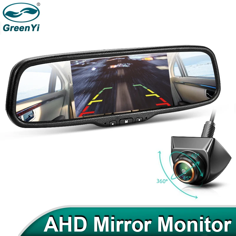 Greenyi 5 Inch Ahd Car Rear View Central Screen Mirror Monitor Support ...