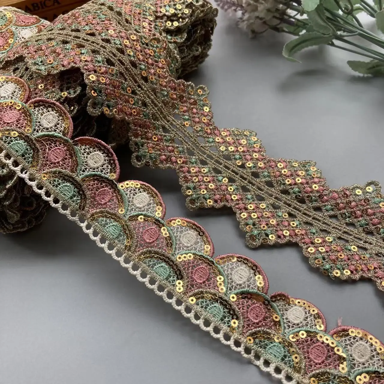 1 Yards Gold Thread Lace Water Soluble Embroidery Garment Accessories ...