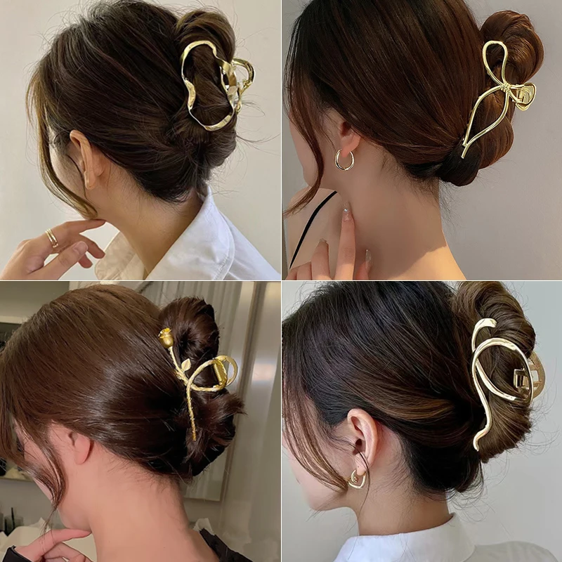 Metal-Hair-Claw-Clips-for-Women-Vintage-Irregular-Geometric-Hair-Clamps ...