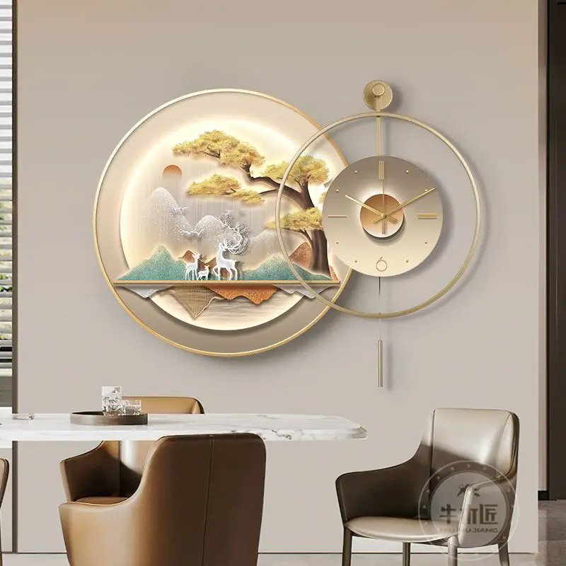 Crystal Porcelain Decorative Painting Wall Clock Creative Home Clock ...