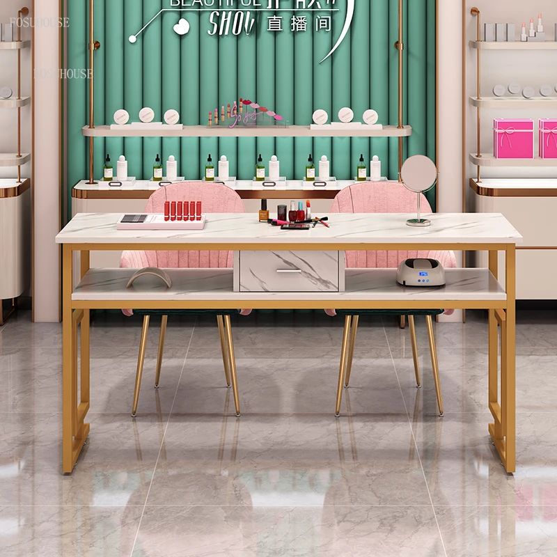 Modern Minimalist Nail Shop Table and Chair Set European Light Luxury ...