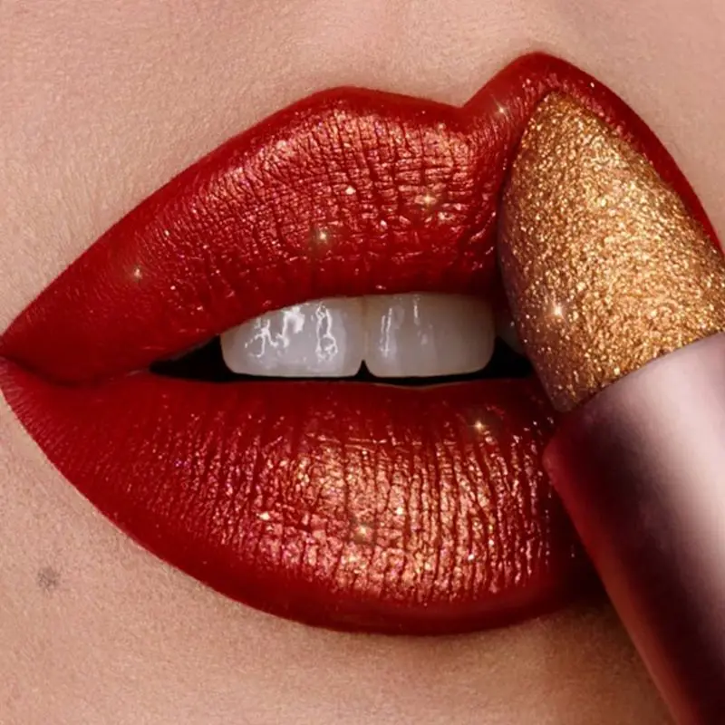 Red Glitter Lipstick