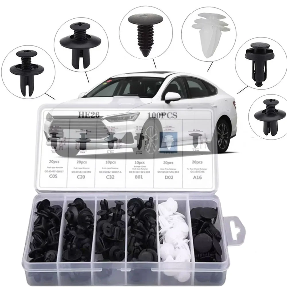 Kit mixto de Clip de sujeción automático, juego de 100 Uds., pasador de ...