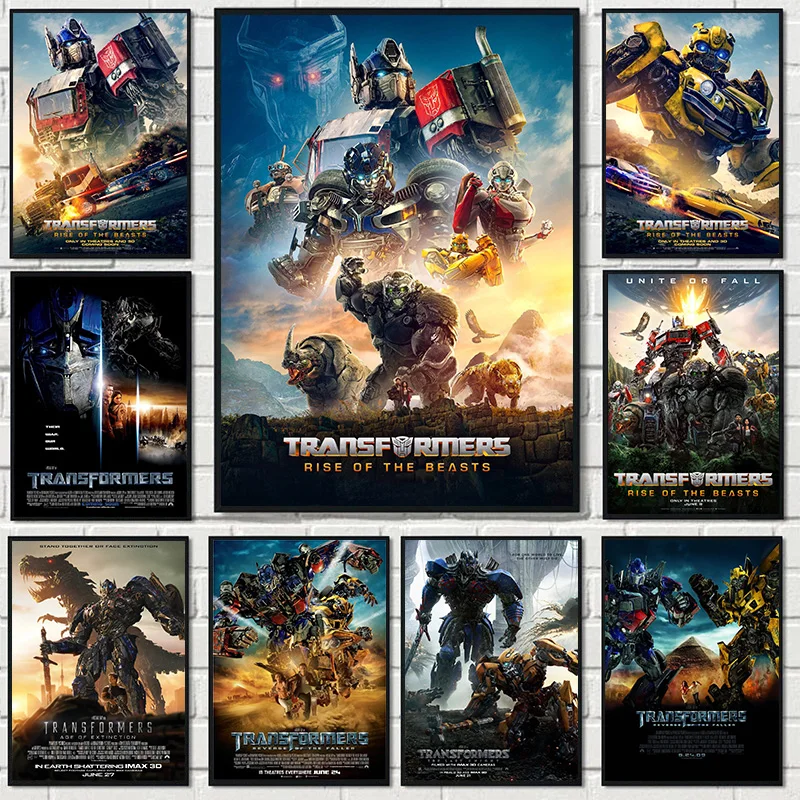 Póster de película clásica Transformers Rise of the Beasts Series, póster de película, pintura ...