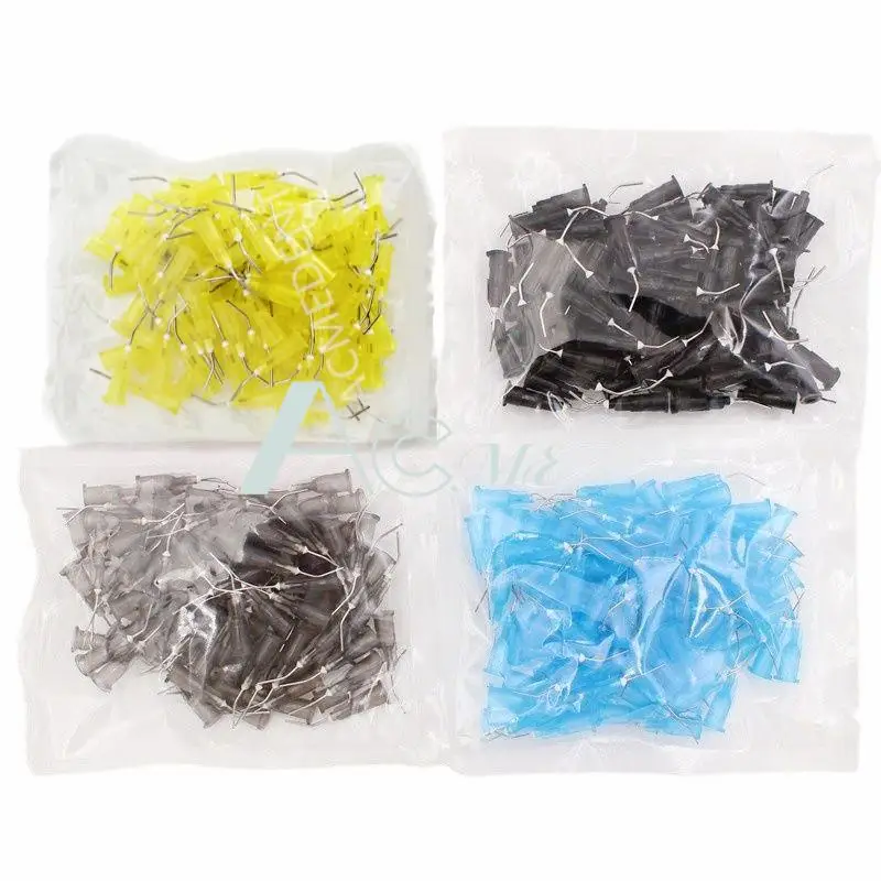 300pcs Dental Irrigation Bent Needle Tips Flow Sealant Etchant ...