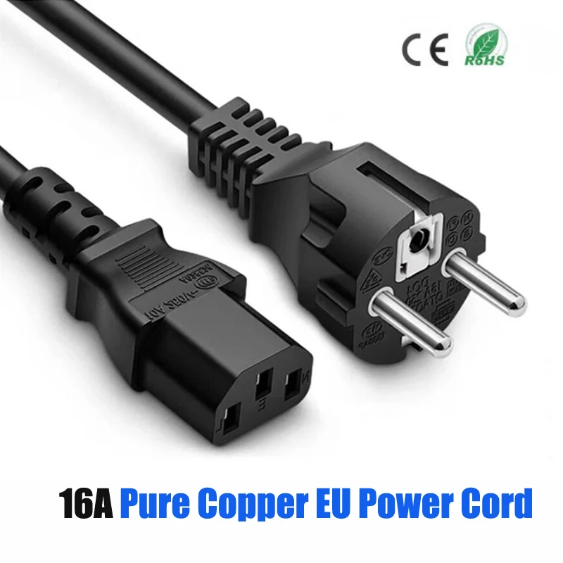 16A-Pure-Copper-EU-AC-Power-Plug-Cable-3Pin-0-75-1-5-Square-European ...