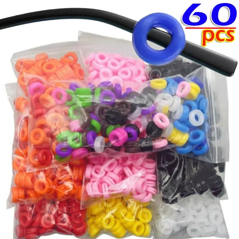 60pcs Colorful Silicone Anti-slip Eyeglass Hooks Grip Unisex Round ...