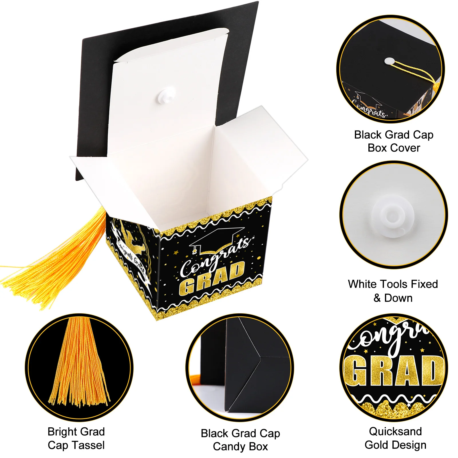 Gold High School Graduation Cap Decoration