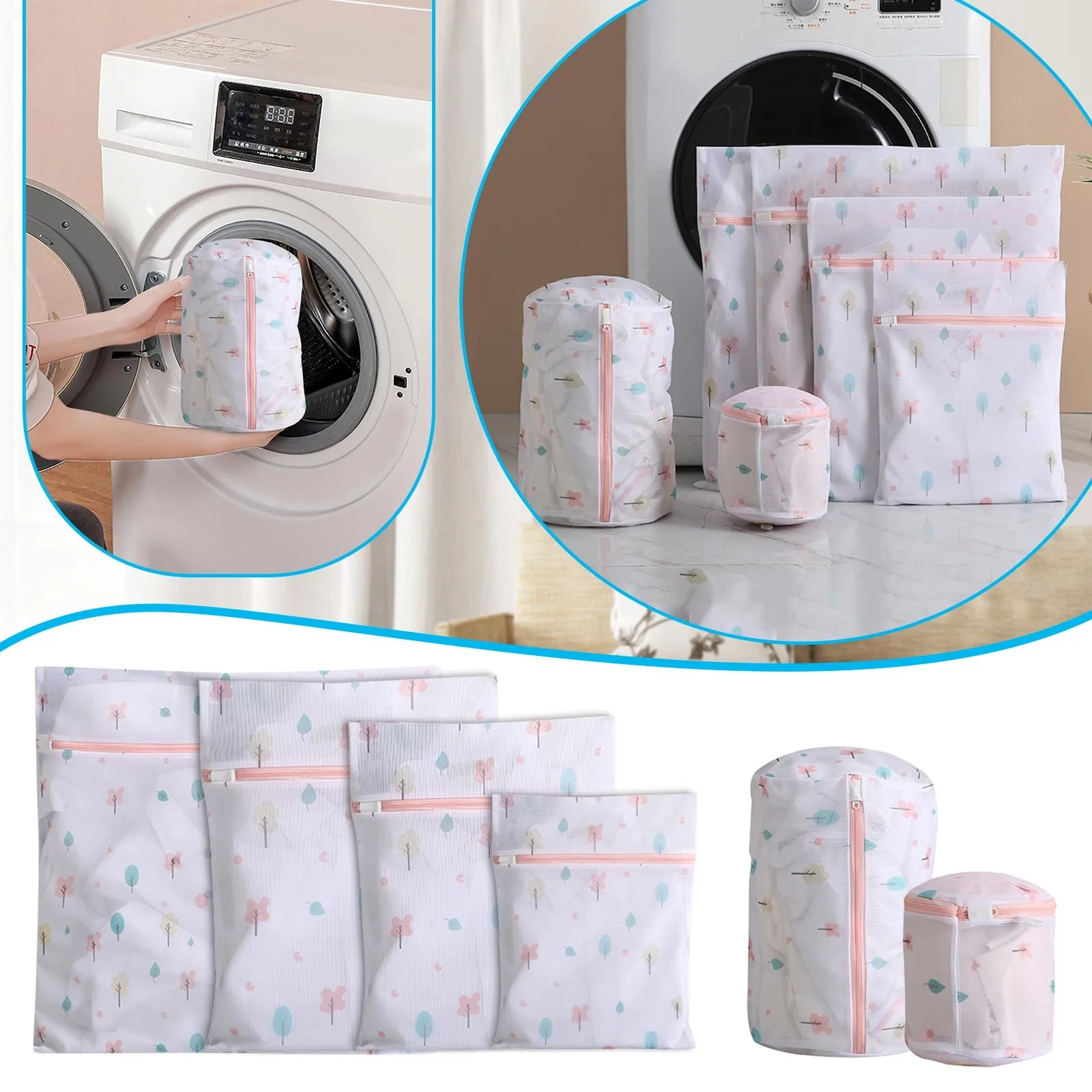 Printing-Zippered-Mesh-Laundry-Bag-Polyester-Washing-Net-Bag-For ...