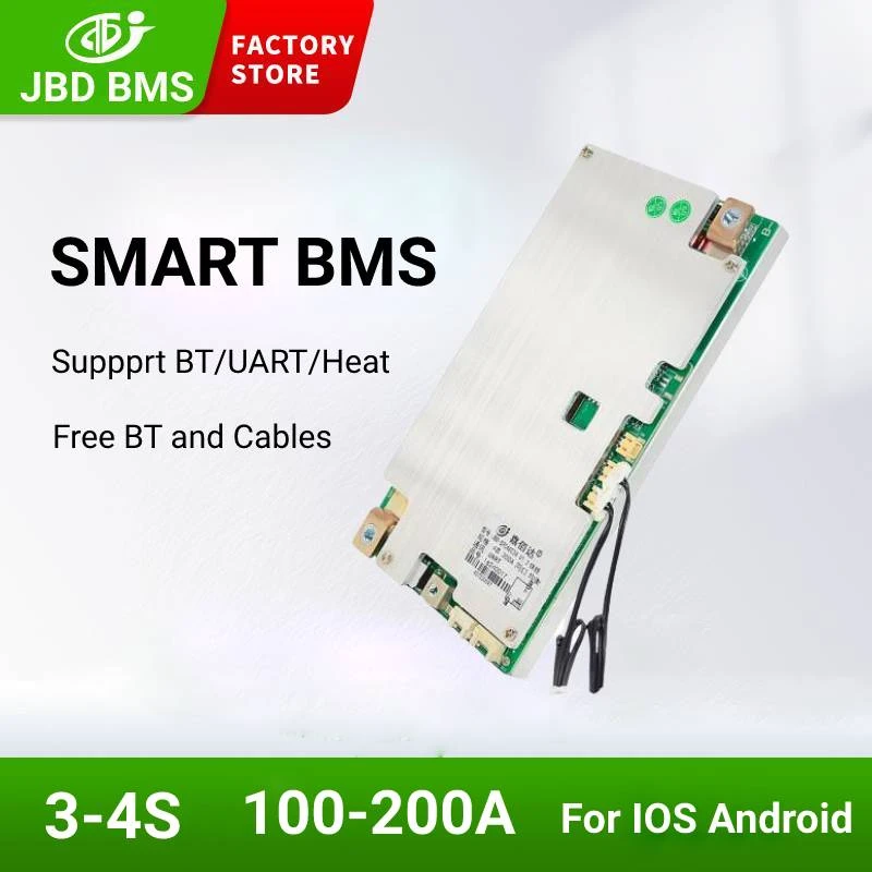 JBD Smart BMS 3S 12V 4S Lifepo4 100A 120A 150A 200A Lithium ionen batterien Balance Board Wärme ...