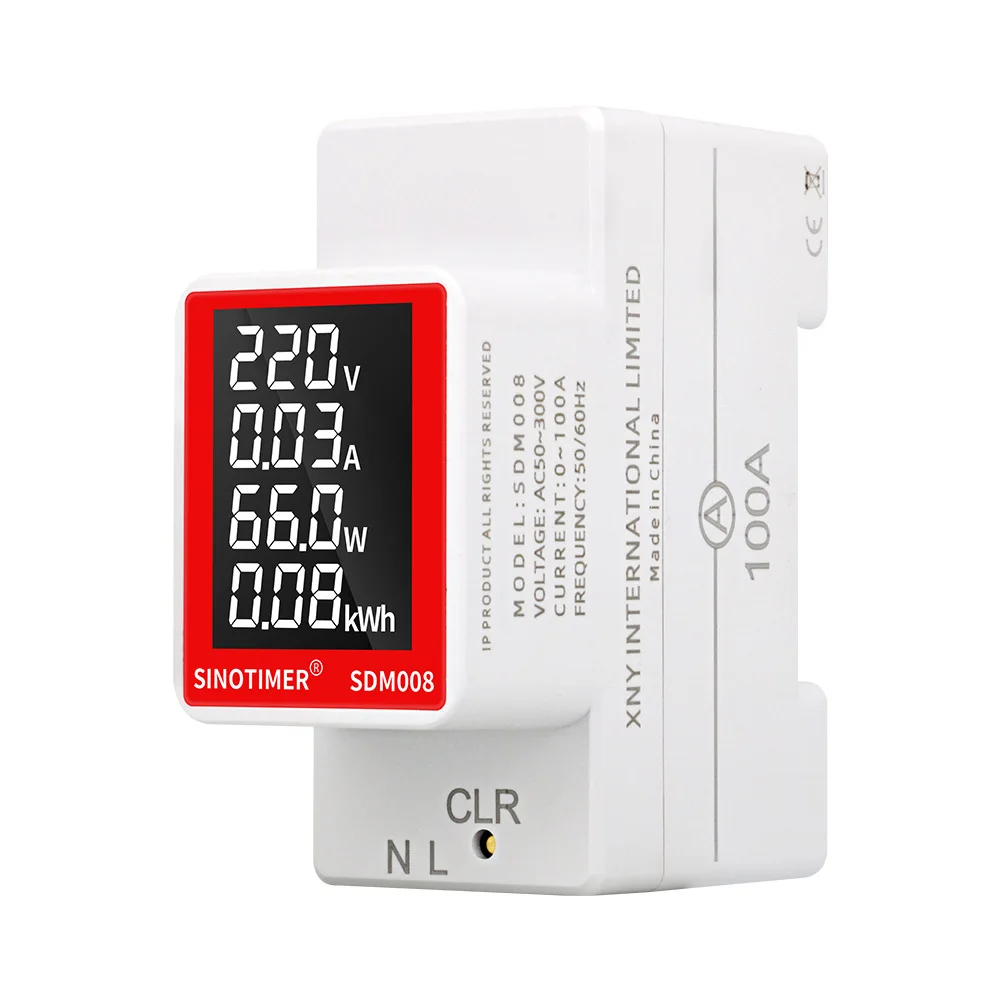 Din-Rail-Digital-Electricity-Meter-Voltmeter-Power-Energy-Ammeter-Watt ...