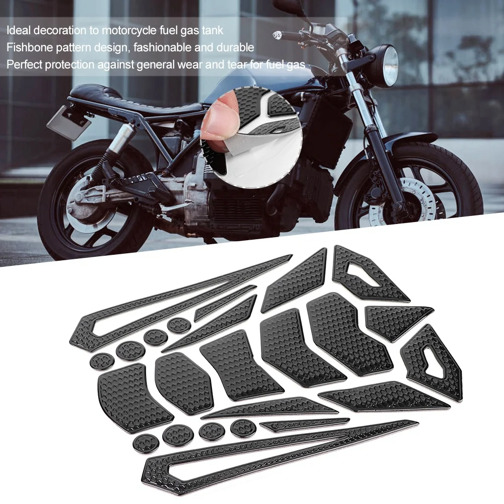 Black-Motorcycle-Oil-Fuel-Gas-Tank-Protective-Pad-Fishbone-Decal ...