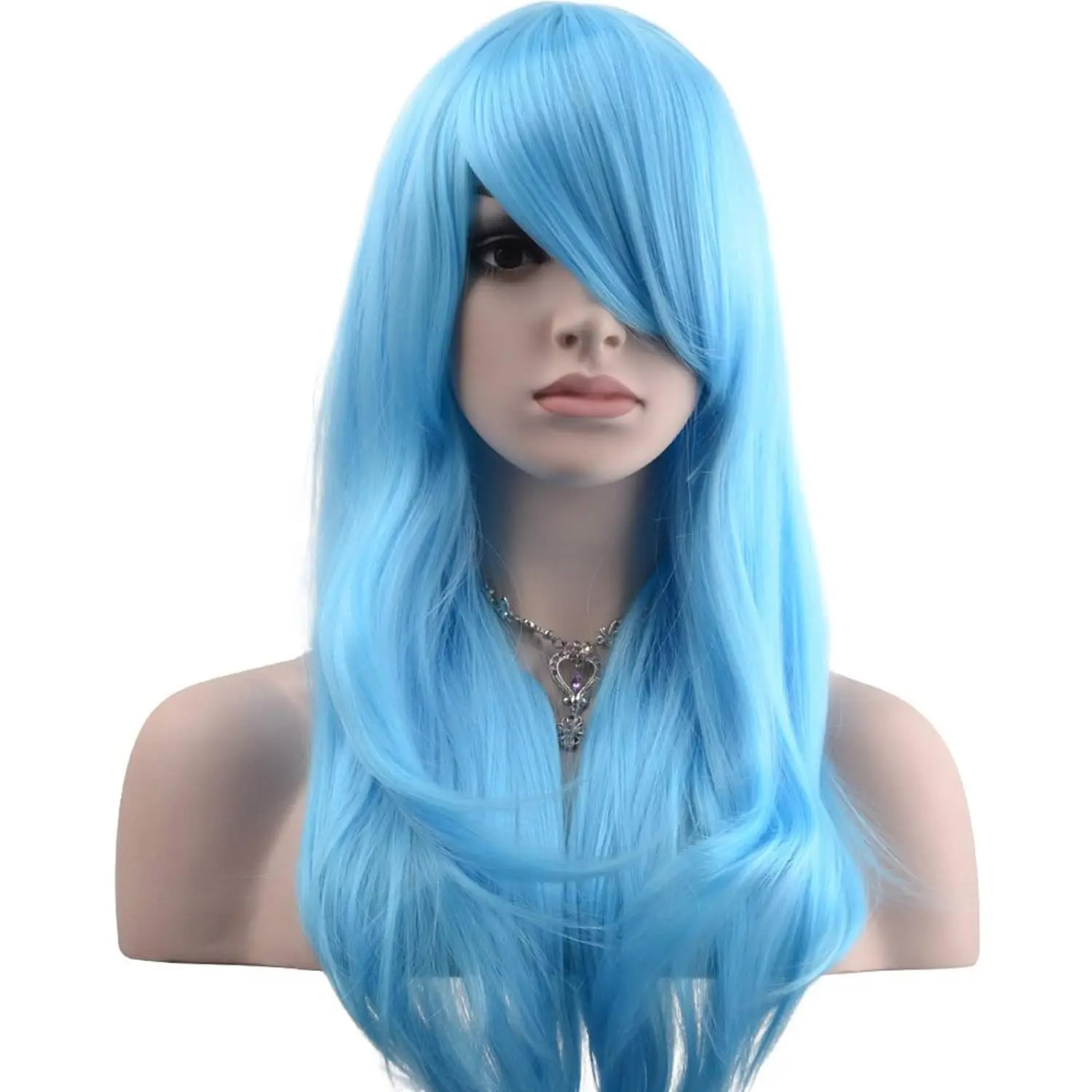 Long Big Wavy Hair Women Cosplay Party Costume Wig Light Blue - AliExpress