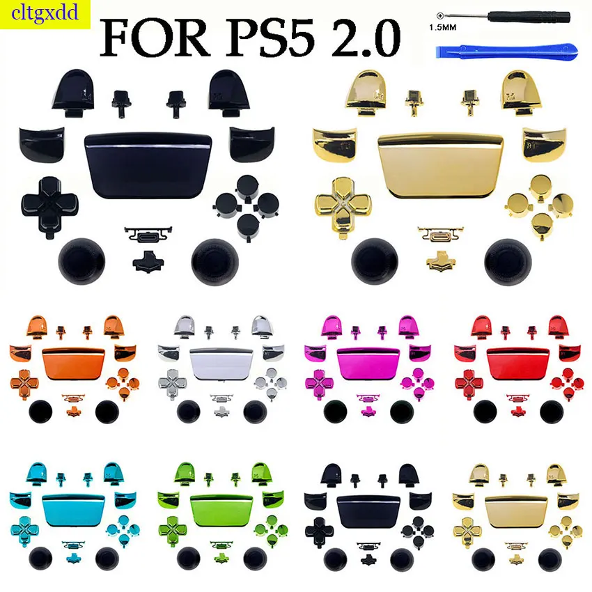 For-PS5-2-0-Replacement-Chrome-Buttons-L1-R1-L2-R2-D-Pad-Triggers-Share ...